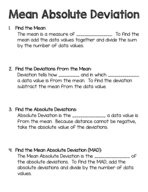 Mean Absolute Deviation Notes And Practice By The Mrs Garen Tpt