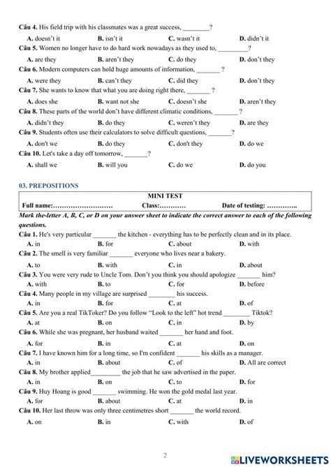 Gsce Worksheet Live Worksheets