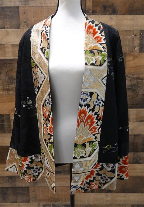Custom Made Lined Silk Jacket By Anne Namba Featuring Antique Kimono