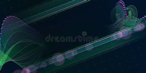 Abstract Background Twisting Wireframe Grid With Color Blurred Lines