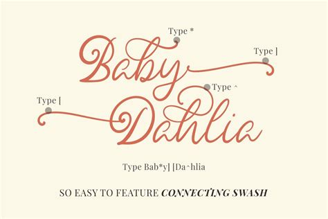 Baby Dahlia Script Font Design Cuts