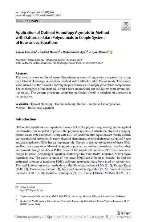 Application Of Optimal Homotopy Asymptotic Method With Daftardar Jafari