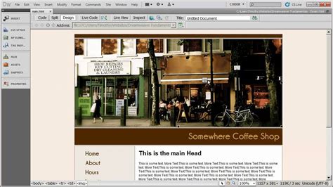 5 Creating Table Based Layouts In Dreamweaver Youtube