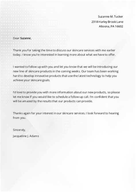 Follow Up Letter Template