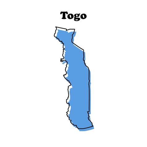 Mapa Estilizado De Contorno Vermelho Simples De Togo Vetor Premium