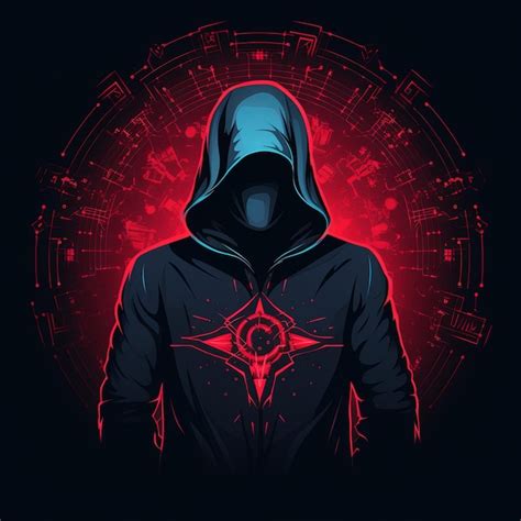 Premium Photo Hooded Hacker Logo Mascot