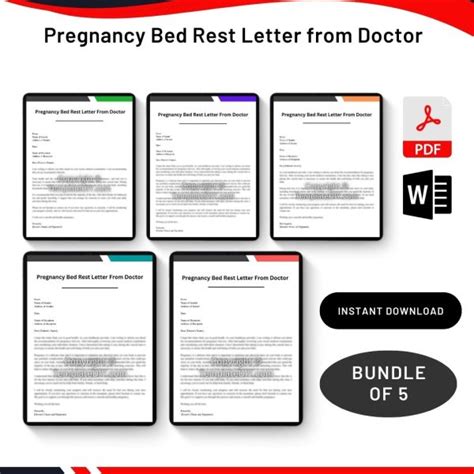 Printable Pregnancy Bed Rest Letter From Doctor Archives Premium