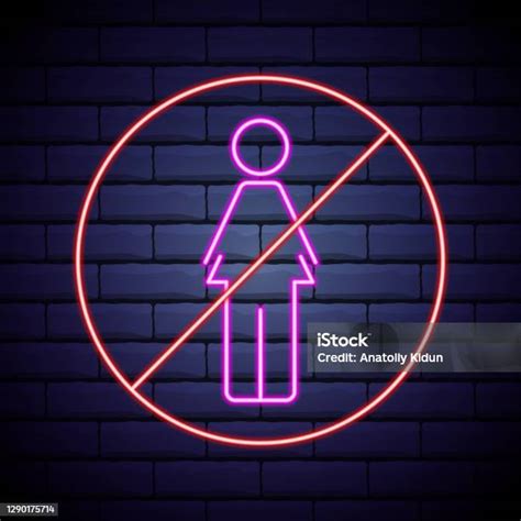 霓虹燈女人禁令 攔截 禁止圖示簡單的細線禁止的大綱載體禁止禁止圖示的ui和ux網站或移動應用程式向量圖形及更多人圖片 Istock