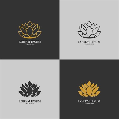 Premium Vector Gold Lotus Logo Vector