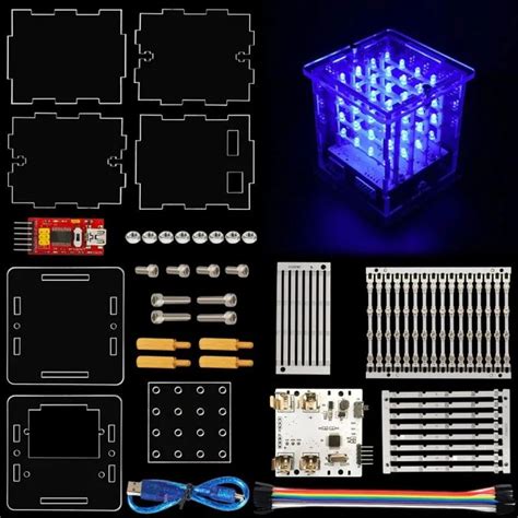 Wholesale New 4x4x 4 Led Cube Kit With Ftdi Module And Manual Vasrc For