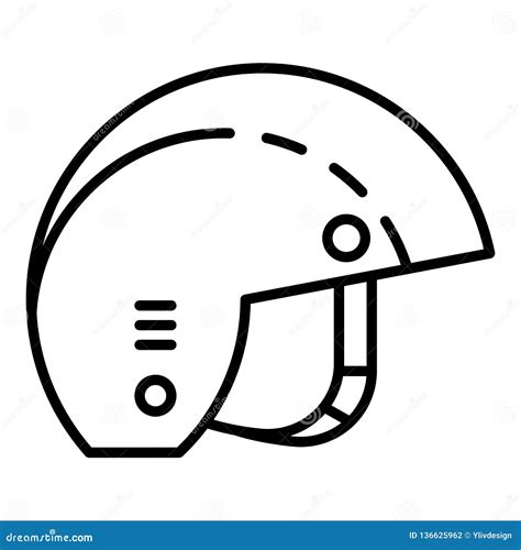 Snowboard Helmet Icon Outline Style Stock Vector Illustration Of