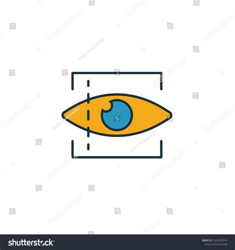 Retinal Recognition Icon Simple Element Security Vector De Stock