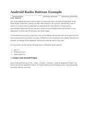 Android Radio Buttons Example Pdf Android Radio Buttons Example By Byron Kiourtzoglou On