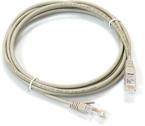 Патч корд Corning Rj45 Cat6 Utp 5 м Lszh 26awg Slim 10 Гбіт с Сірий