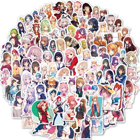 100Pcs Kawaii Anime Girl Stickers For Water Bottles Vinyl 46 OFF