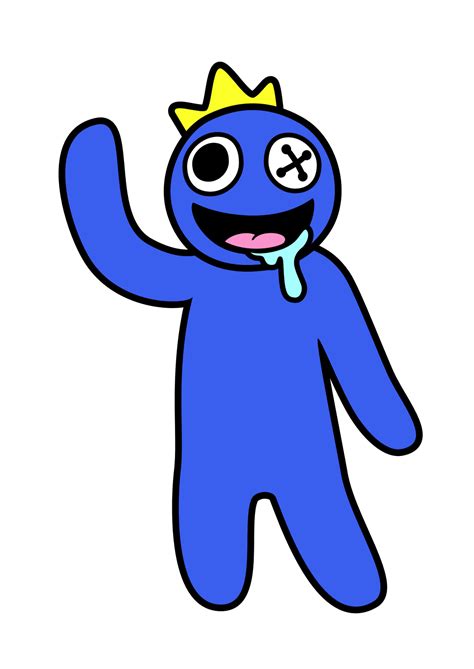 A Blue Cartoon Character With A Crown On His Head
