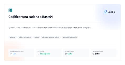 Codificar Una Cadena A Base64 Con Javascript Labex