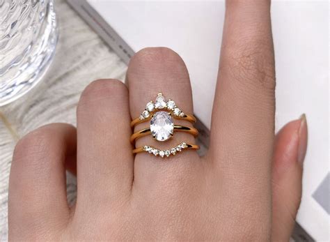 Dainty Cv Ring V Shape Stacking Ring White Cz Ring Gold Cz Ring