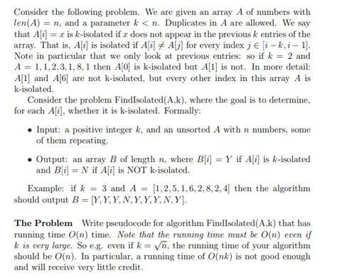 Solved Consider The Following Problem We Are Given An Array Chegg