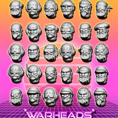 3d Printable Futuristic Dwarf Heads Beards Motorcycles And Warm Beer