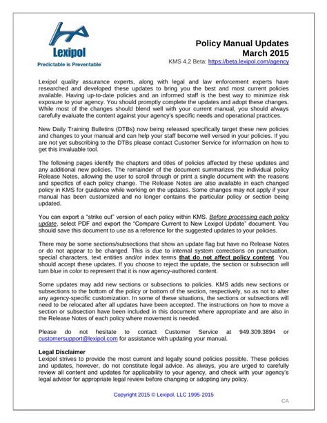 Pdf Policy Manual Updates March 2015 · Special Characters Text Entities Andor Index Terms