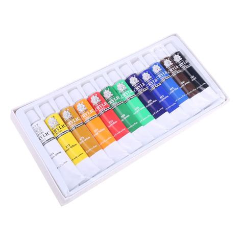 12 Colors 12ml Tube Acrylic Paint Color Set Acryli Vicedeal