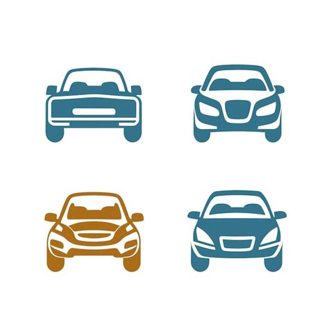 O ícone Do Carro Está Definido Em Um Fundo Branco Vetor Premium