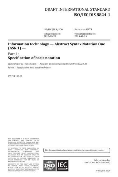 ISO IEC DIS Information Technology Abstract Syntax Notation One ASN Part