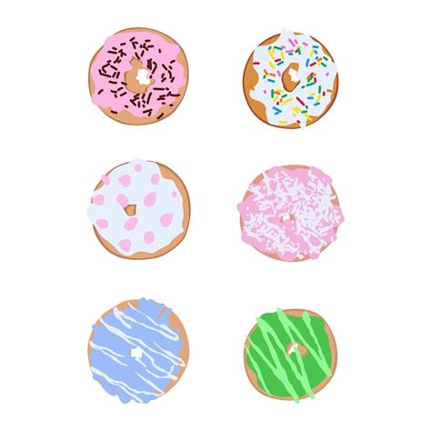 Premium Vector Delicious Donuts Vector Illustrations Set