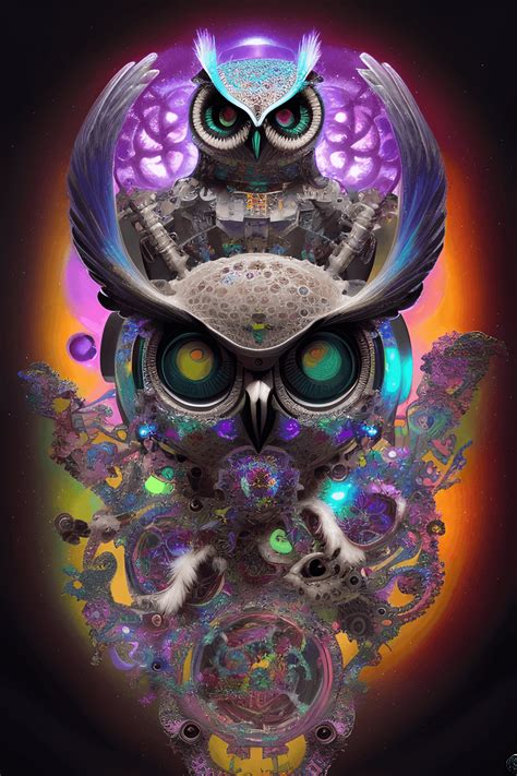 Owl Machine Robot Skull Graphic · Creative Fabrica