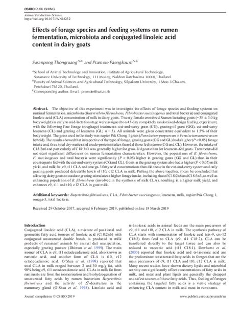 Pdf Effects Of Forage Species And Feeding Systems On Rumen Fermentation Microbiota And