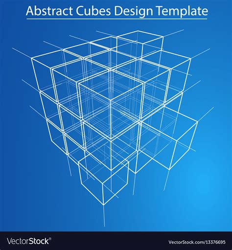 Wireframe Boxes Eps10 Royalty Free Vector Image