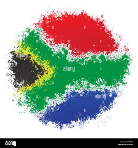 Color Spray Stylized Flag Of South Africa On White Background Stock