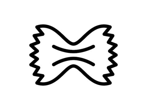 흰색 배경에 고립 된 Farfalle 파스타 아이콘 벡터 프리미엄 벡터