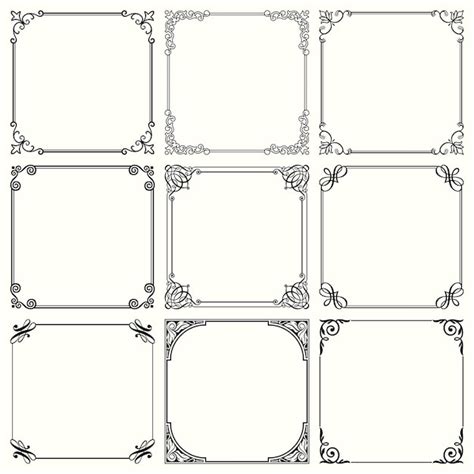 Premium Vector Decorative Frames Set 43