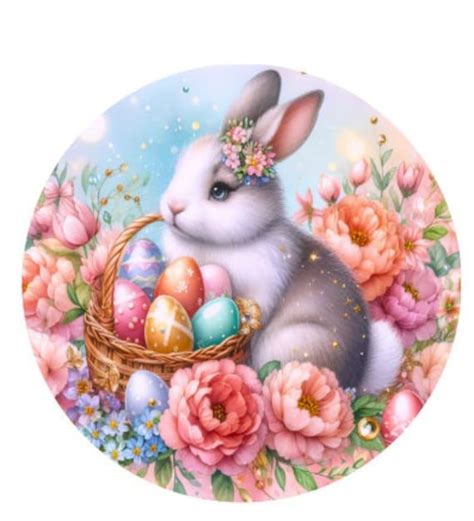 Easter Bunny Round Wreath Sign Wreath Sign Round Wreath Sign Wreath