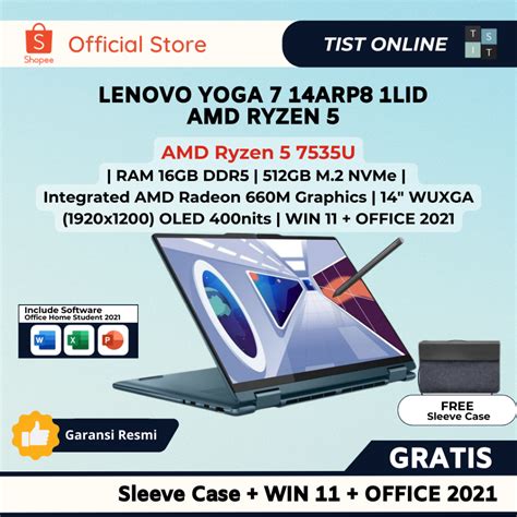 Jual Lenovo Yoga Arp Lid Amd Ryzen U Gb Gb W Shopee Indonesia