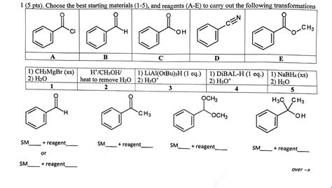 Solved Using All The Starting Materials And Reagents How
