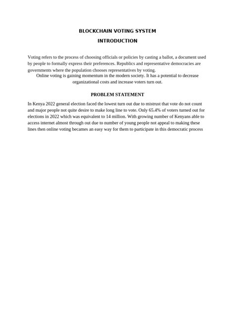 Blockchain Voting System Pdf