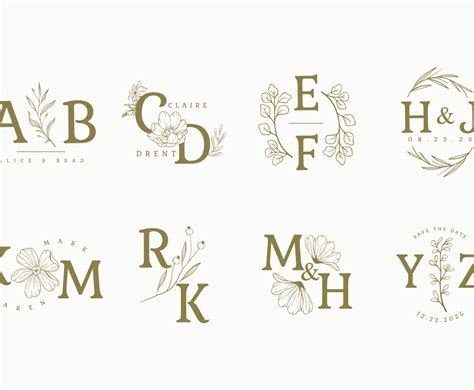 Set Of Wedding Monogram Template Vector Art And Graphics