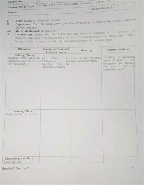 Lesson No Analysis Of A Short Story Within A StudyX