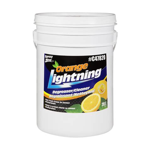 Orange Lightning Cleaner Degreaser 20l Pail C47820 Prairie Bearing And Bolt