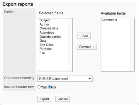 Exporting Reports To A Csv File Cloud Edition Garoon Help
