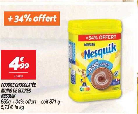 Promo Poudre Chocolatée Moins De Sucres Nesquik chez Netto iCatalogue fr