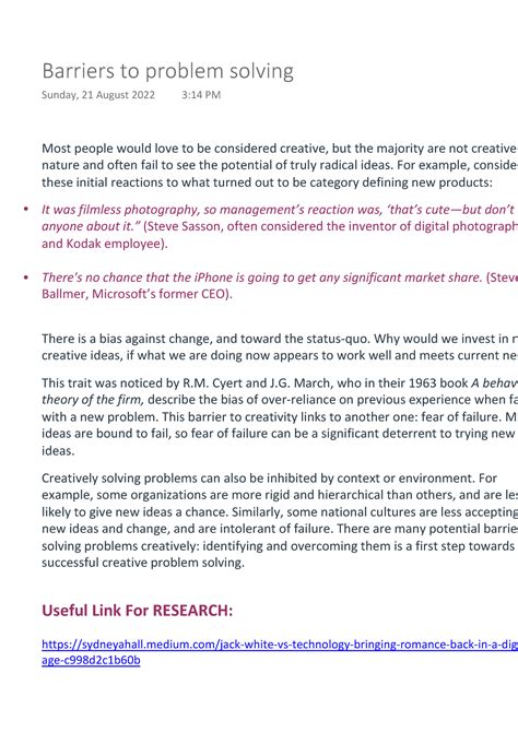 Barriers To Problem Solving Most People Would Love To Be Considered