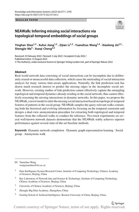 neawalk inferring missing social interactions via topological temporal