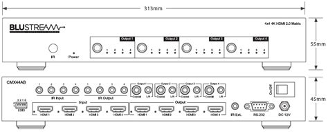 BLUSTREAM CMX44AB Contractor 4x4 HDMI 2 0 Matrix User Guide