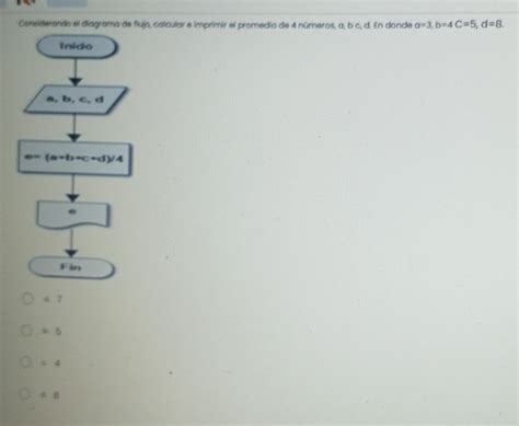 Solved Considerando El Diagramo De Flujo Caicullar E Imprimir El