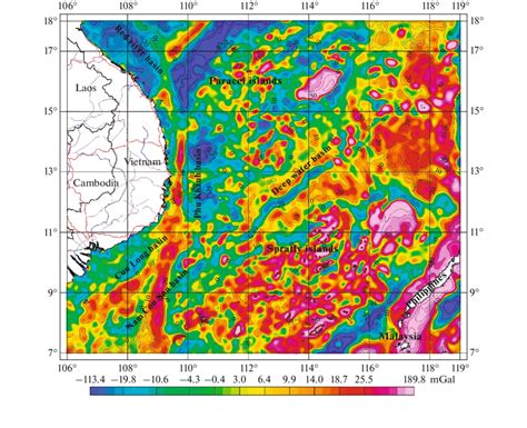 Map Of Corrected Altimetry Derived Marine Gravity Anomalies Download Scientific Diagram