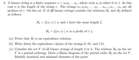 Solved 2 A Binary String Is A Finite Sequence U діаг